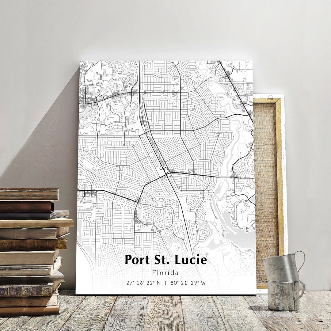 Port St. Lucie City Map Print, Port St. Lucie Florida Map Poster, USA ...