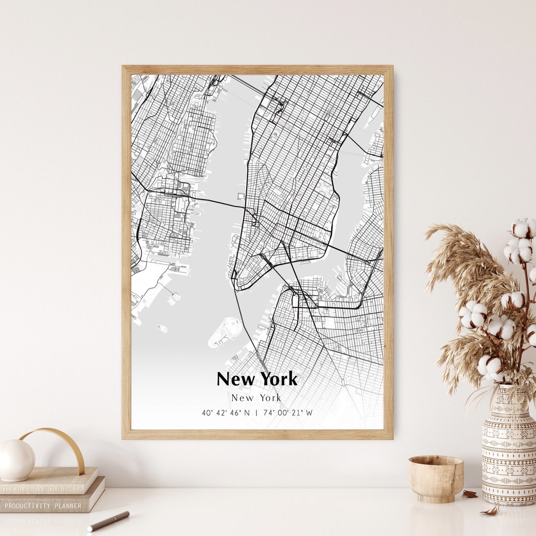 Map of New York Digital File 5 Printable High Resolution - Etsy