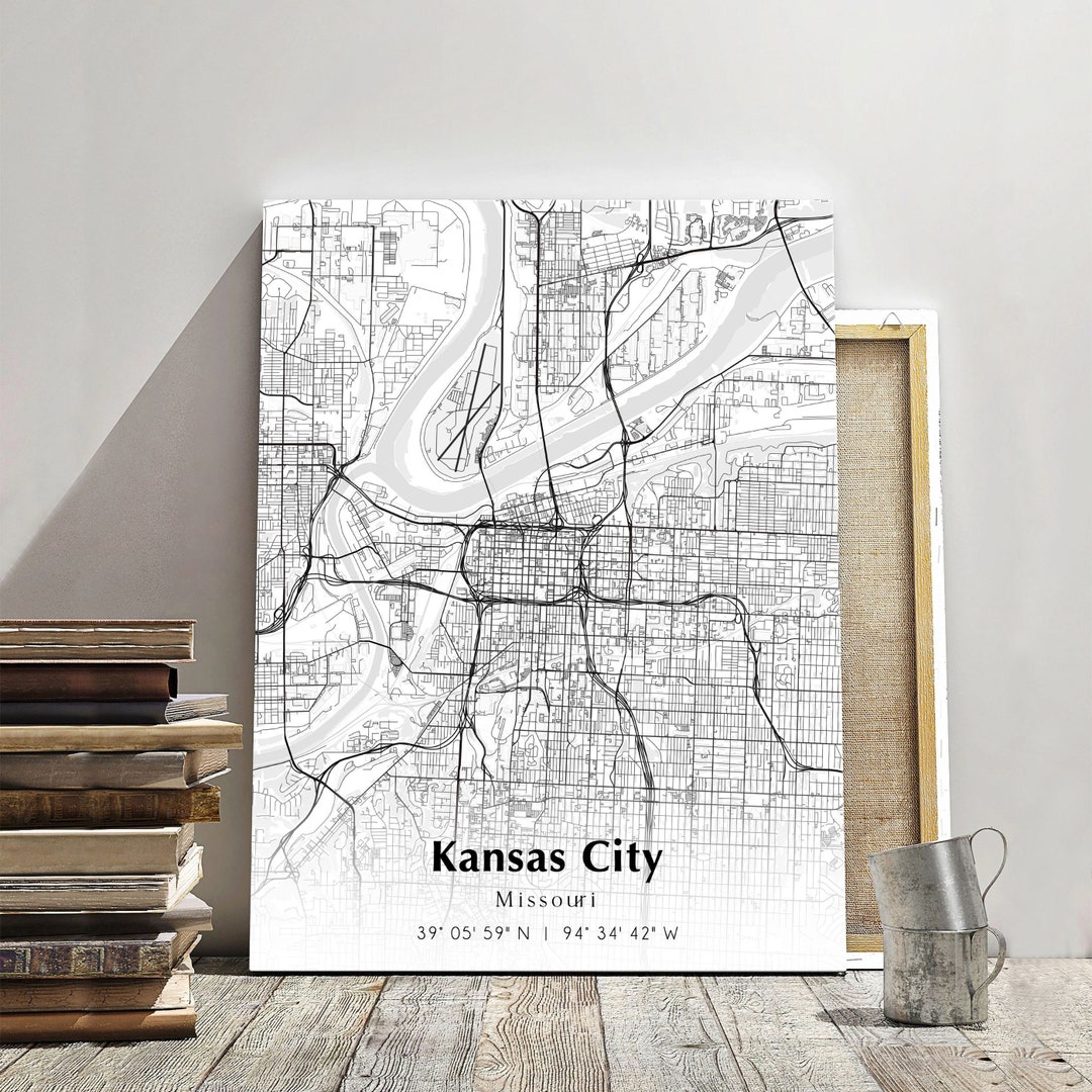 Kansas City City Map Print, Kansas City Missouri Map Poster, USA City ...
