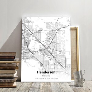 Henderson City Map Print, Henderson Nevada Map Poster, USA City Street ...