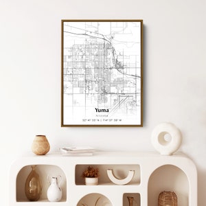 Yuma City Map Print, Yuma Arizona Map Poster, USA City Street Map, Map ...