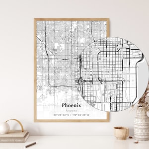 Phoenix City Map Print, Phoenix Arizona Map Poster, USA City Street Map ...