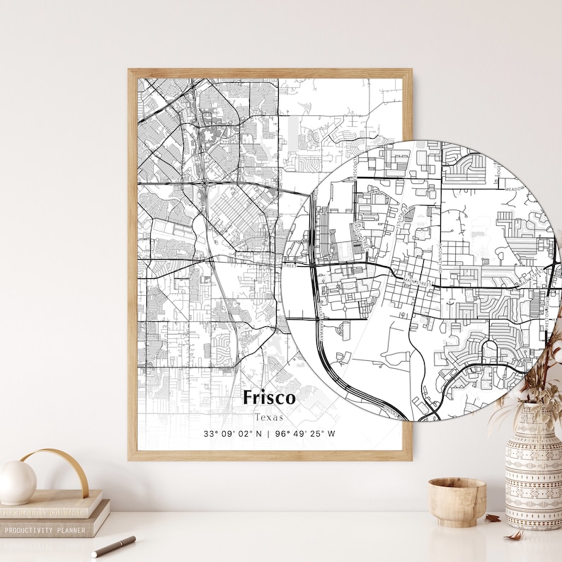 Frisco City Map Print Frisco Texas Map Poster USA City - Etsy