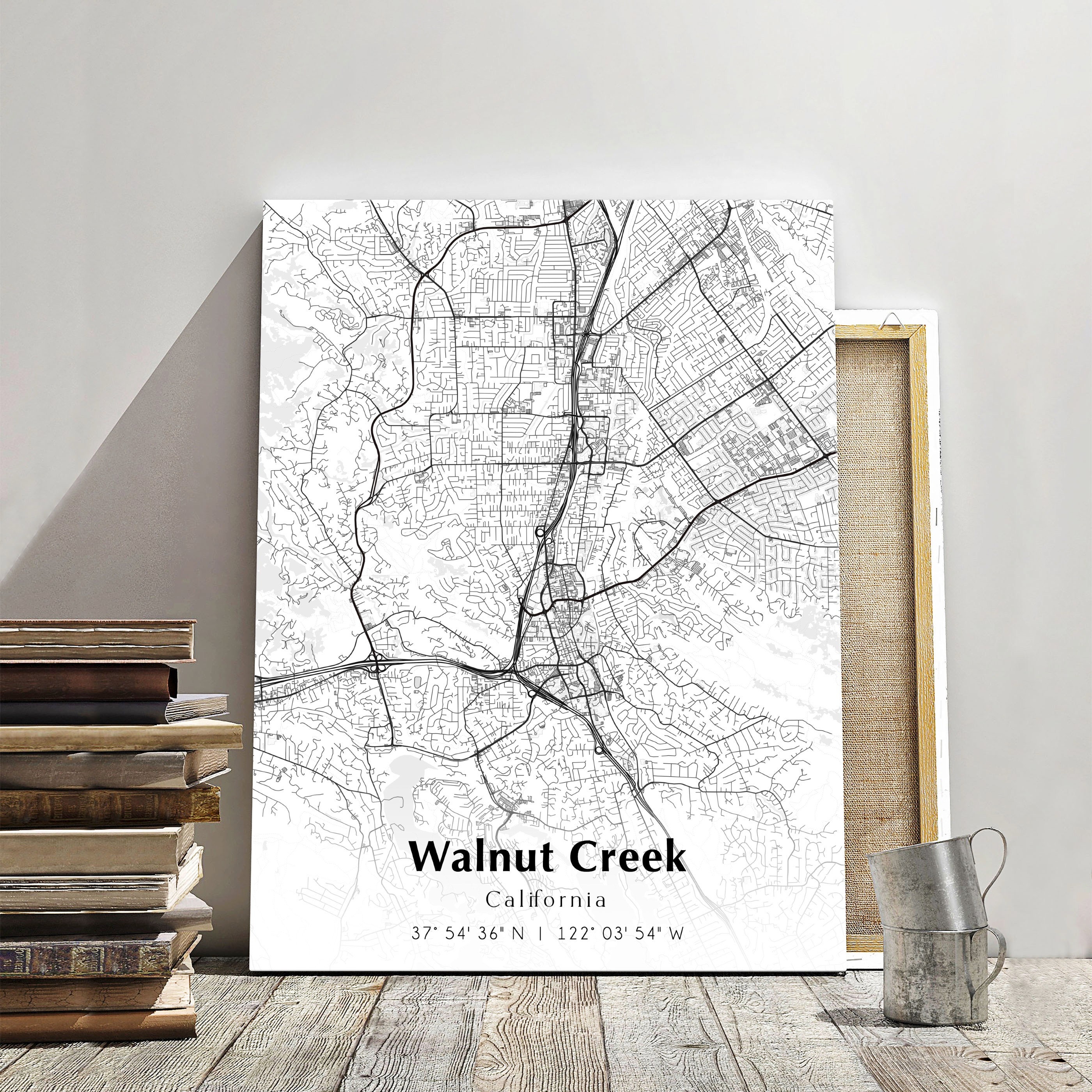Map of Walnut Creek Digital File Modern City Map Walnut - Etsy