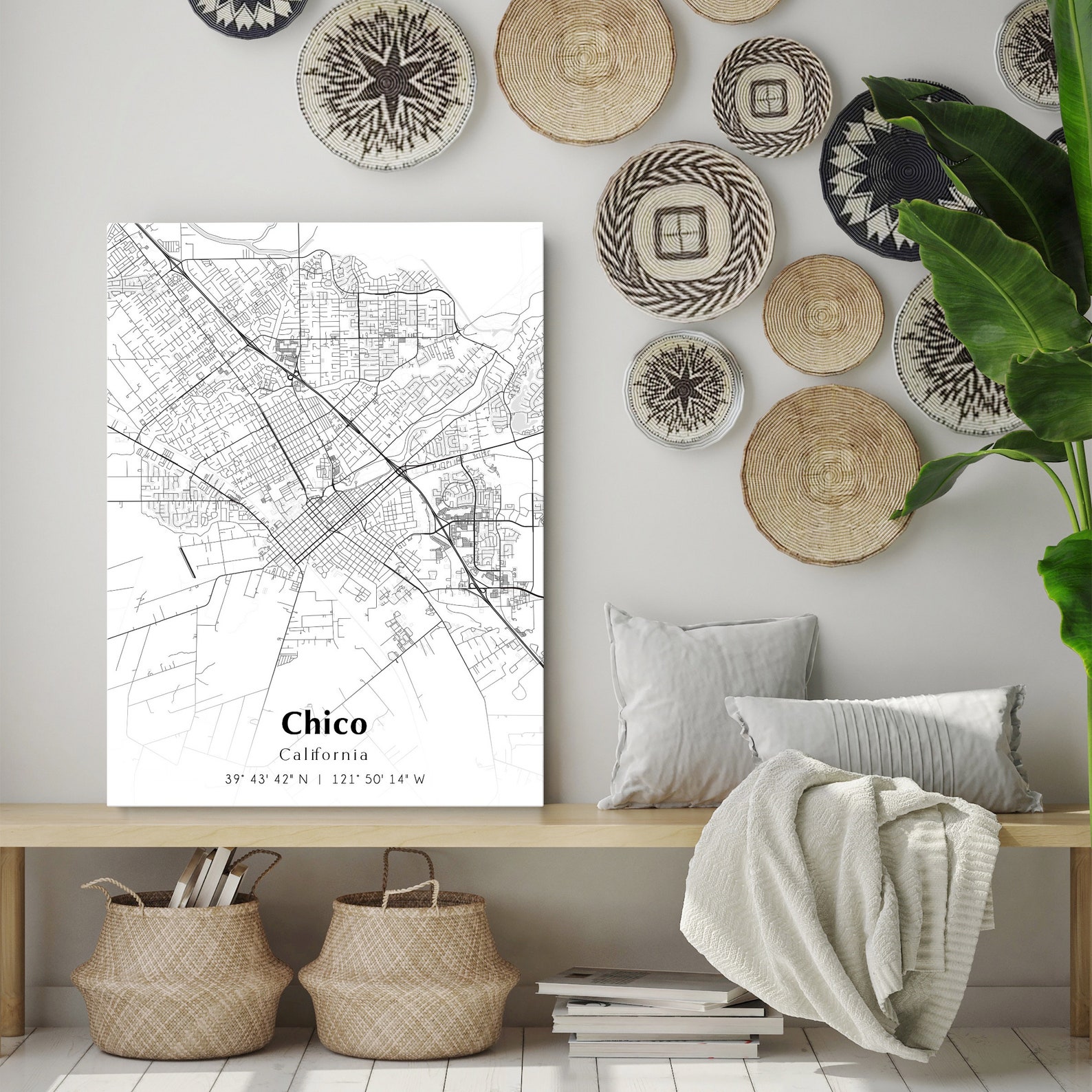 Chico City Map Print, Chico California Map Poster, USA City Street Map ...
