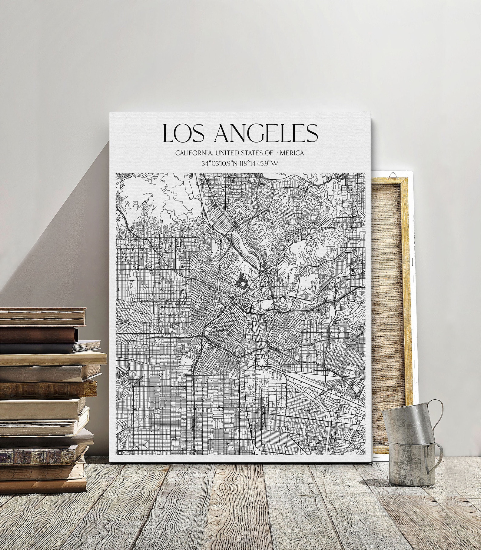 Custom Map Canvas, Your City Map Canvas, Wall Art Map Print, Map Poster ...