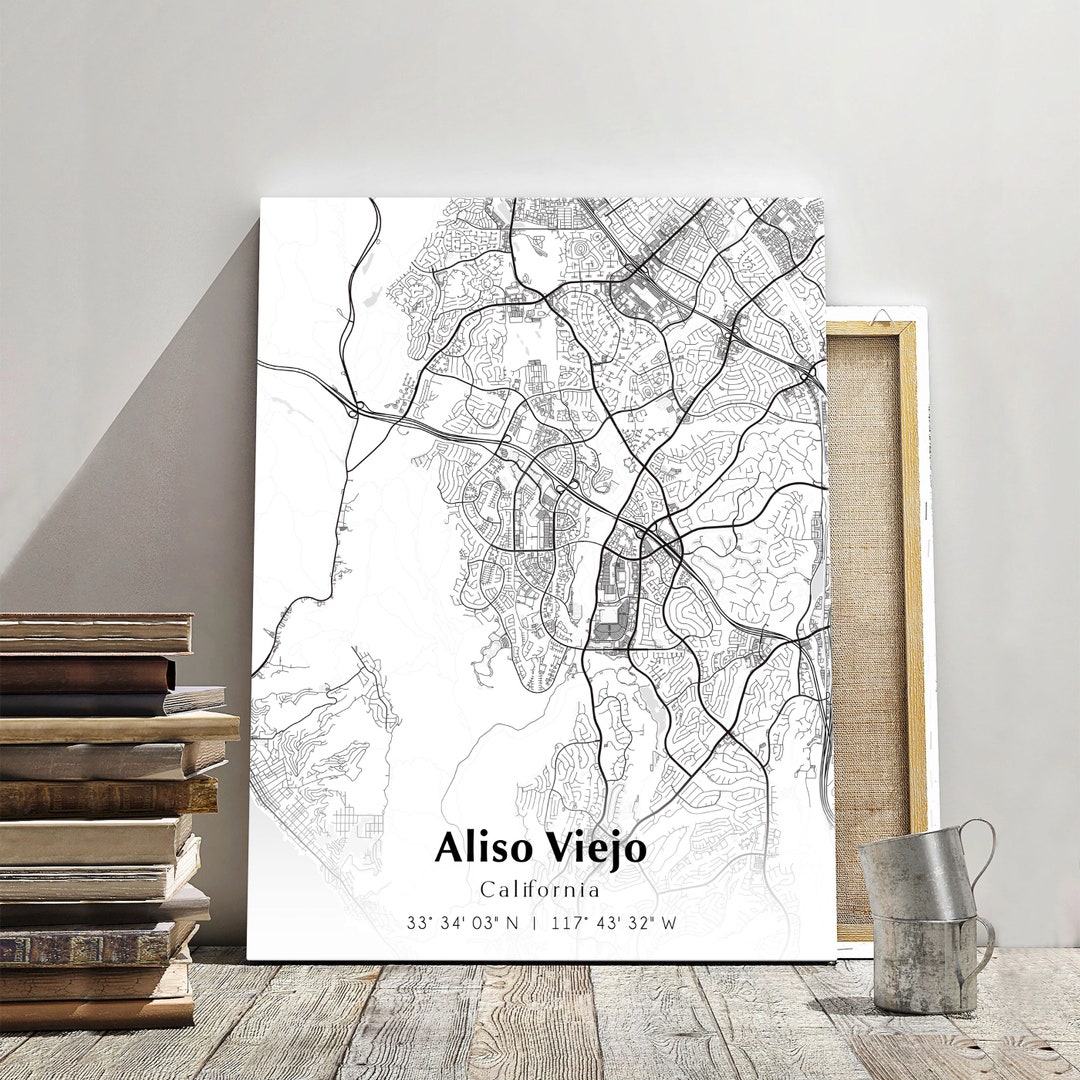 Aliso Viejo City Map Print, Aliso Viejo California Map Poster, USA City ...