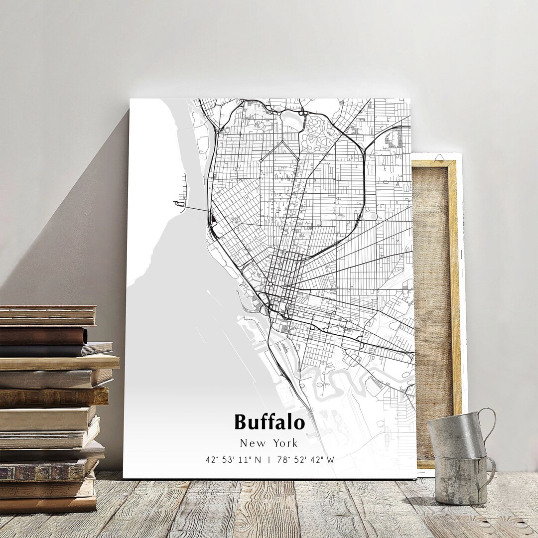 Buffalo City Map Print, Buffalo New York Map Poster, USA City Street ...