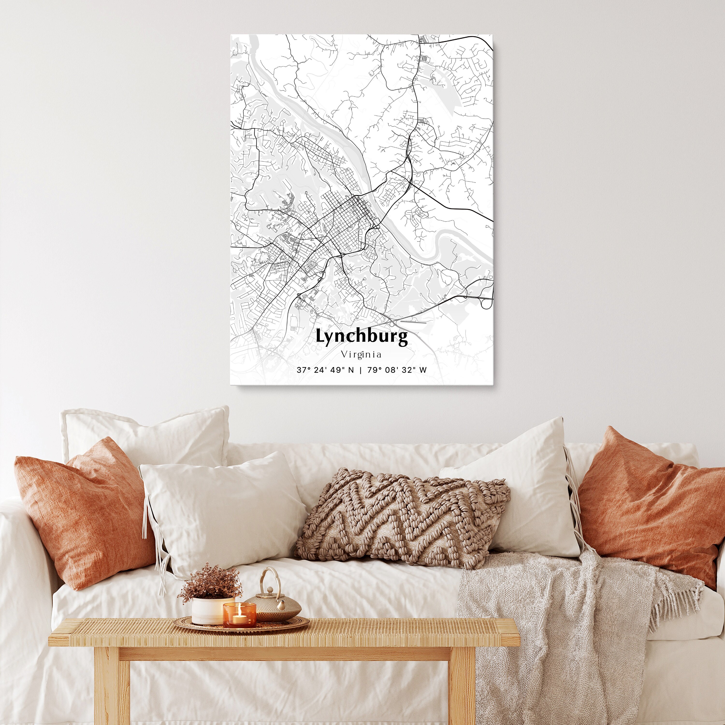 Lynchburg City Map Print, Lynchburg Virginia Map Poster, USA City ...