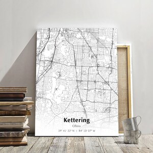 Kettering City Map Print, Kettering Ohio Map Poster, USA City Street ...