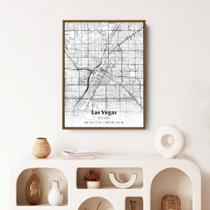 Las Vegas City Map Print, Las Vegas Nevada Map Poster, USA City Street Map, Map of Las Vegas ...