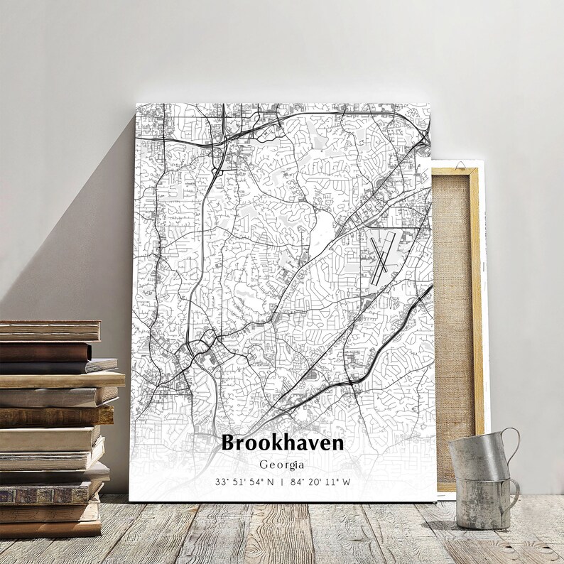 Mapa de Brookhaven Digital File Modern City Map Brookhaven - Etsy México