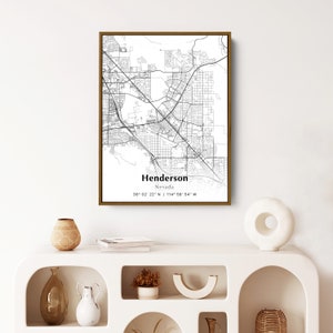 Henderson City Map Print, Henderson Nevada Map Poster, USA City Street ...