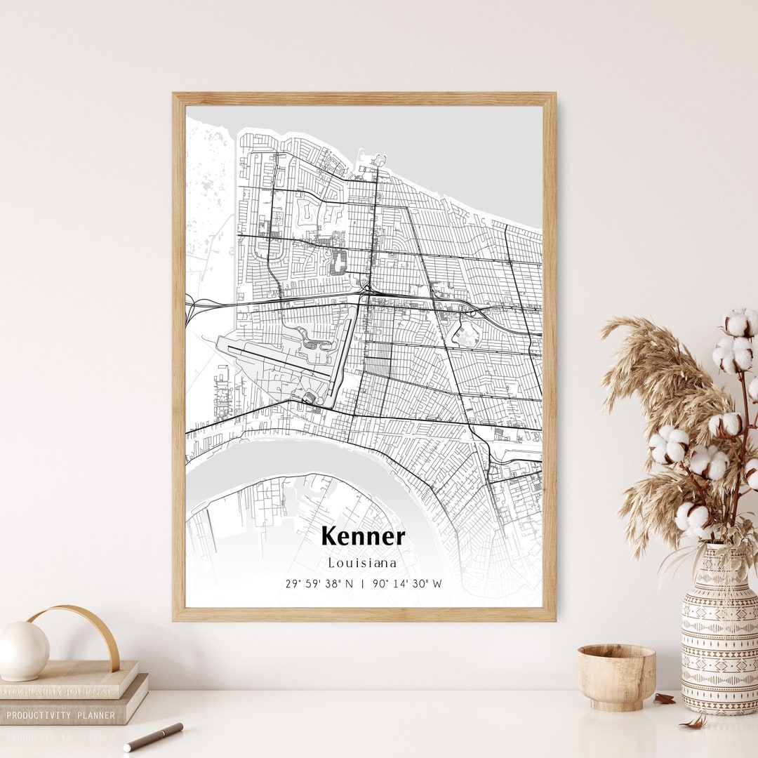 Map of Kenner Digital File Modern City Map Kenner Printable - Etsy Ireland