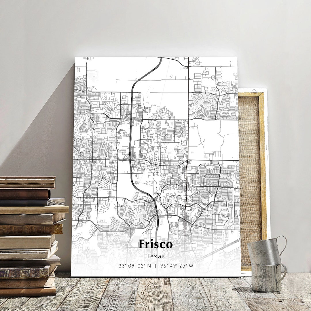 Frisco City Map Print, Frisco Texas Map Poster, USA City Street Map ...