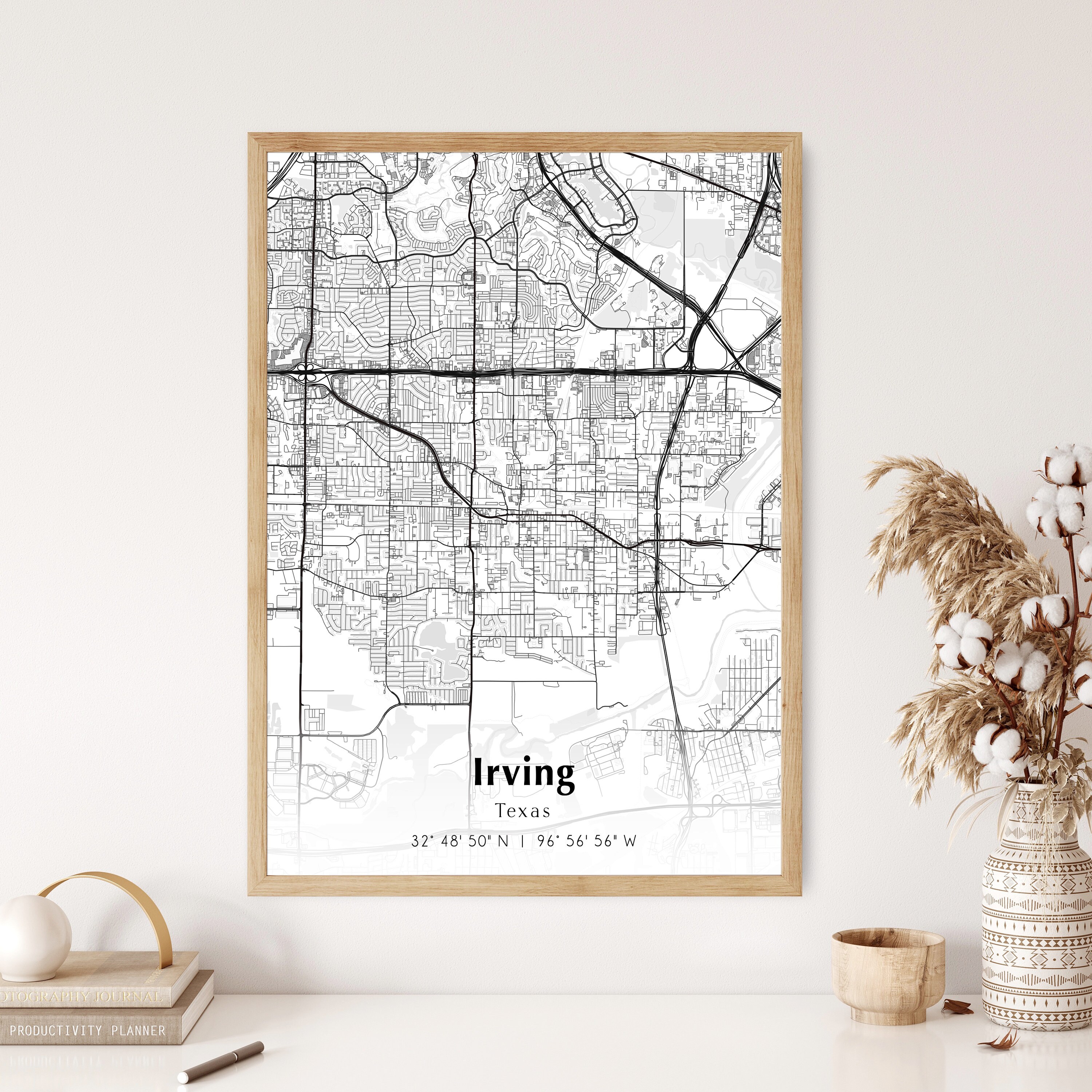 Map of Irving Digital File Modern City Map Irving Printable | Etsy