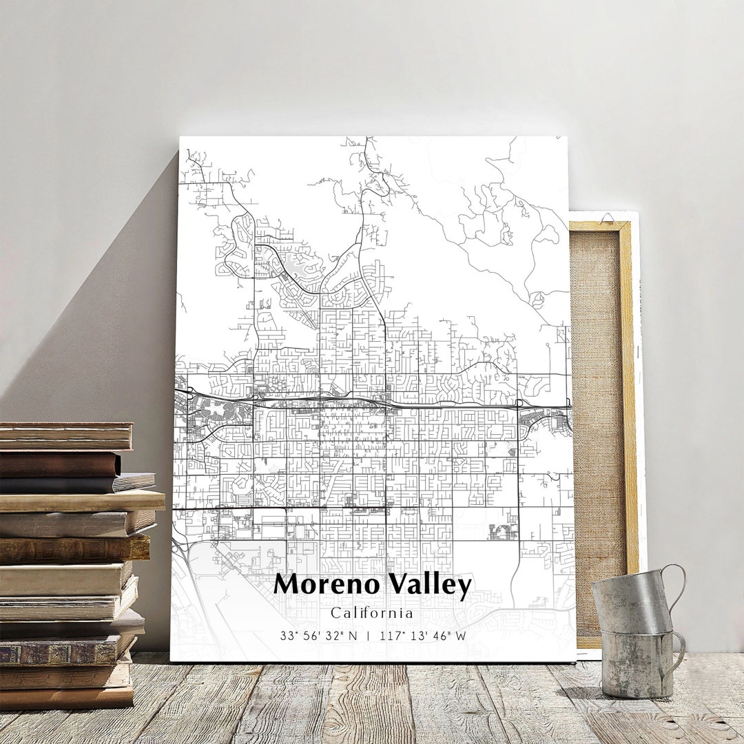 Moreno Valley City Map Print, Moreno Valley California Map Poster, USA ...