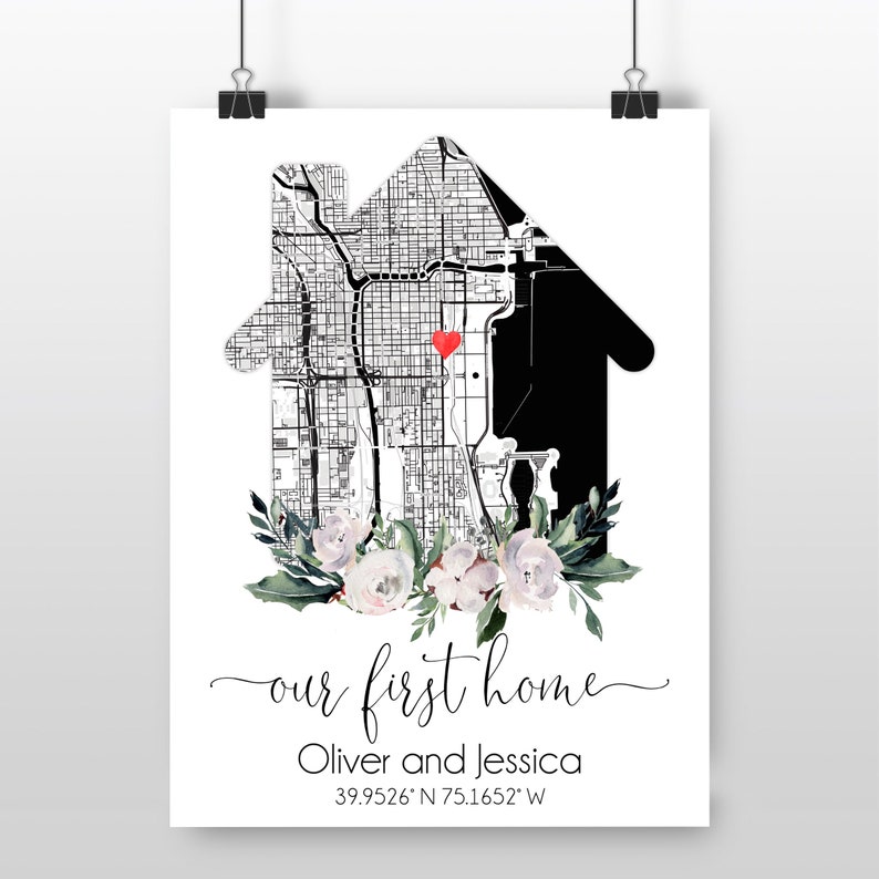 Custom Home Map Our First Home First Time Home Buyer - Etsy