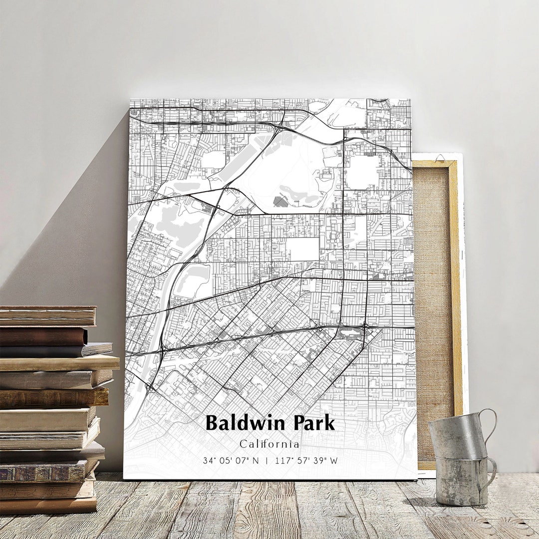 Baldwin Park City Map Print, Baldwin Park California Map Poster, USA ...