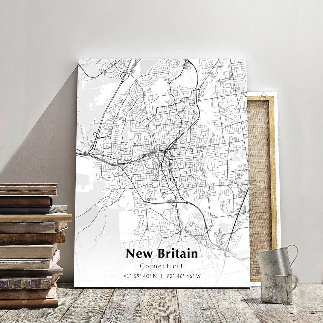 New Britain City Map Print, New Britain Connecticut Map Poster, USA ...