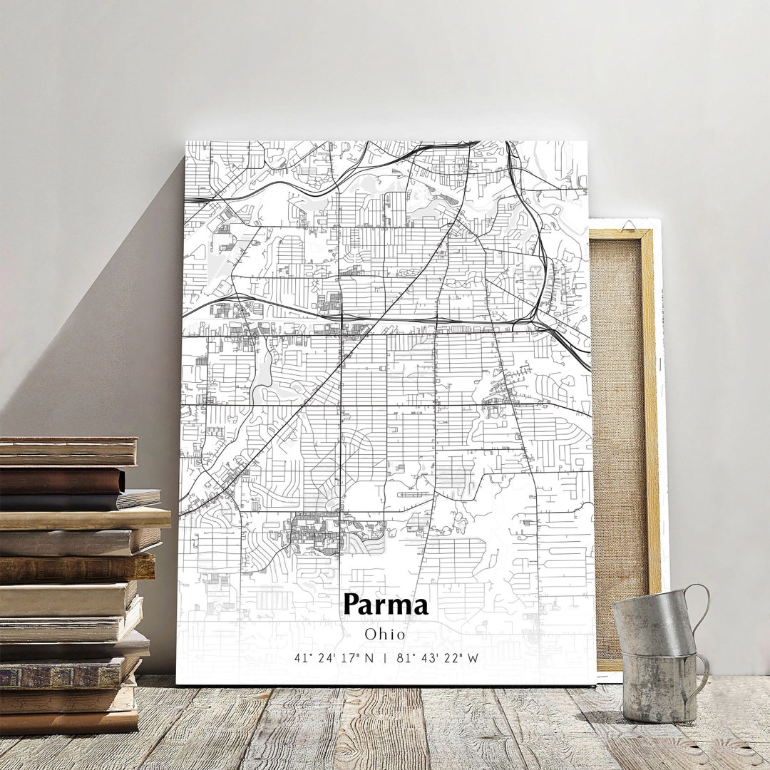 Parma City Map Print, Parma Ohio Map Poster, USA City Street Map, Map ...
