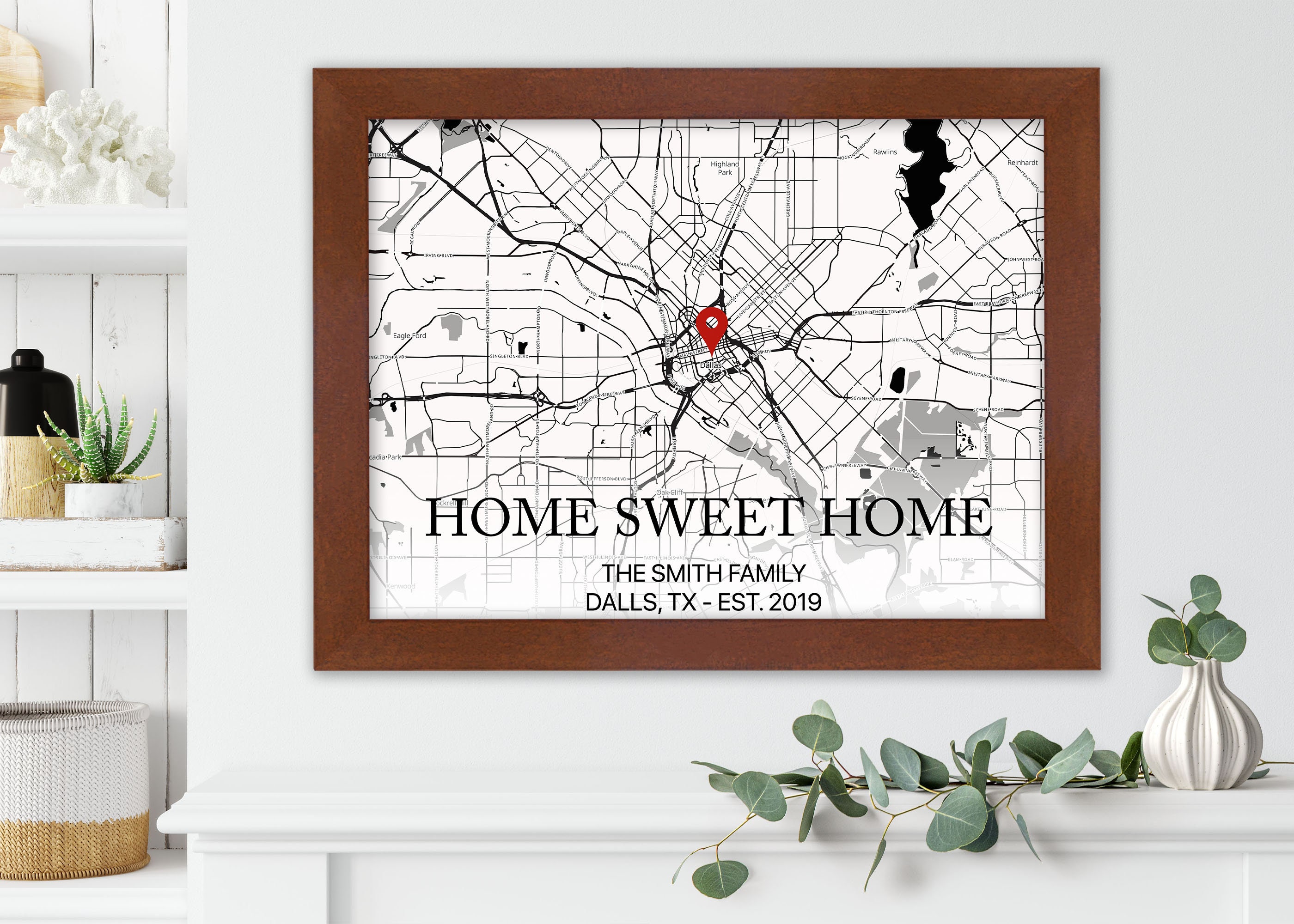 Custom Map Print Custom Home Address Print Home Sweet Home - Etsy