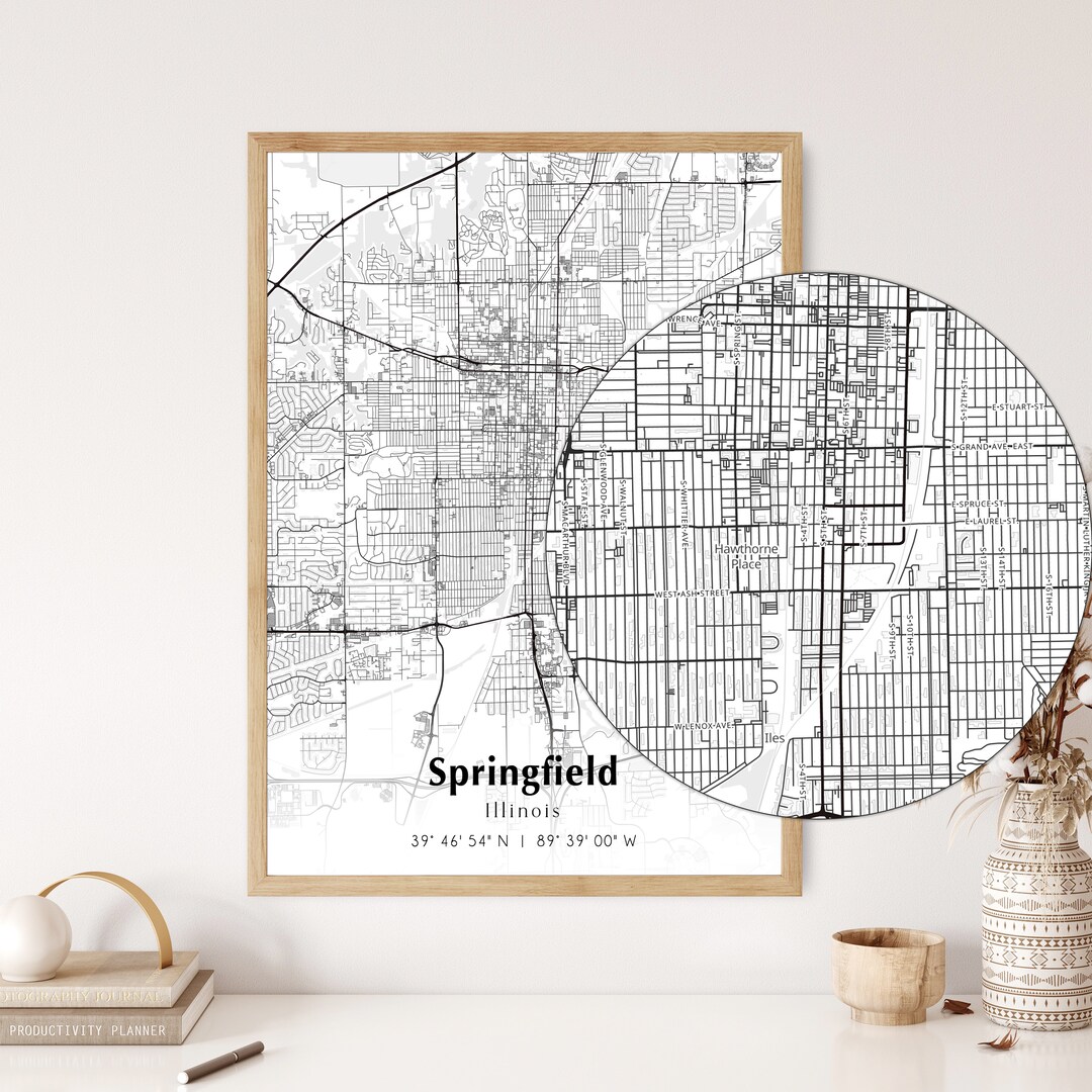 Map of Springfield Digital File Modern City Map Springfield - Etsy