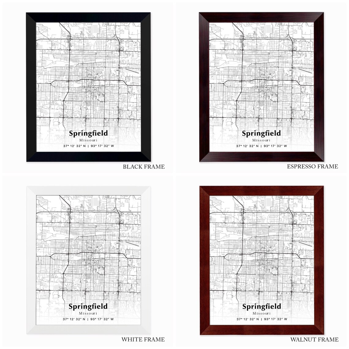 Springfield City Map Print, Springfield Missouri Map Poster, USA City ...