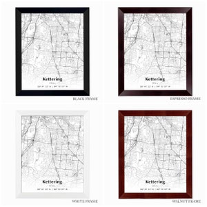 Kettering City Map Print, Kettering Ohio Map Poster, USA City Street ...
