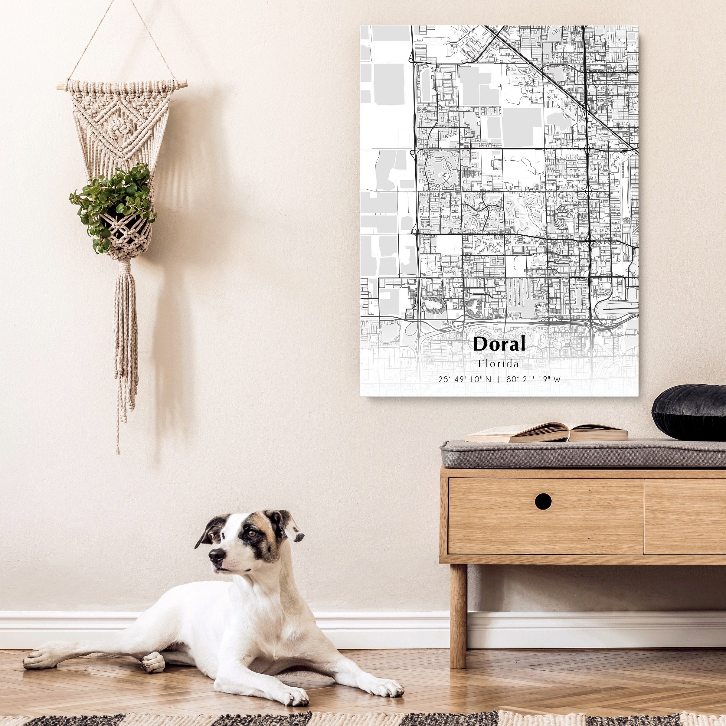 Mapa de Doral Digital File Mapa moderno de la ciudad Doral - Etsy México