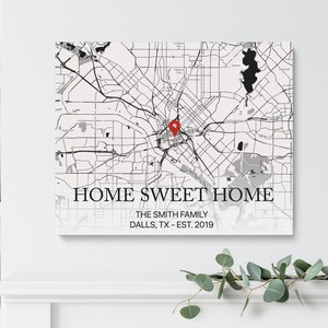 Custom Map Print, Custom Home Address Print, Home Sweet Home ...