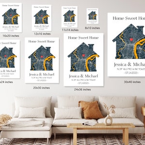 Home Sweet Home Map Print, House Address Map Portrait, House ...