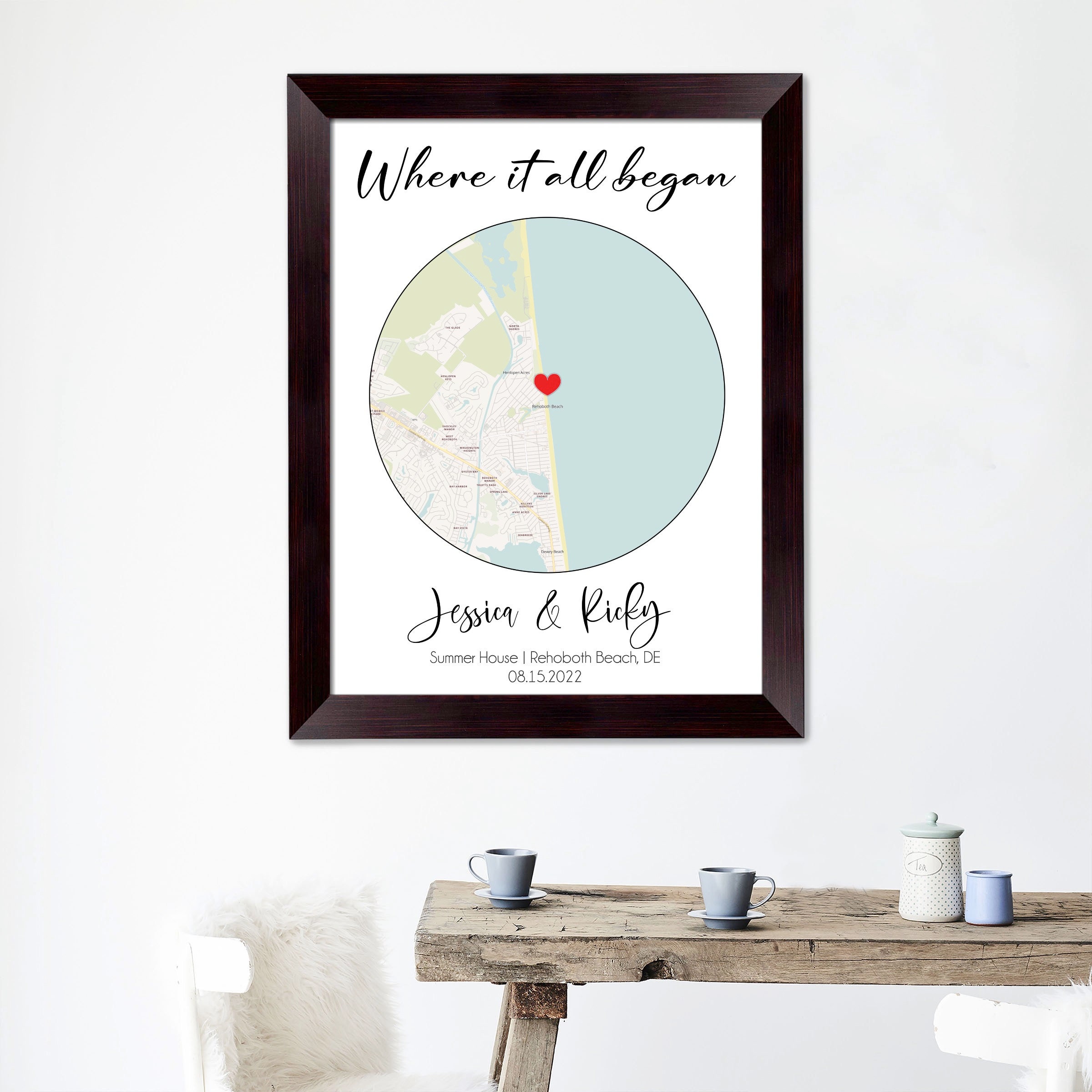 Where We Met, Where It All Began Map, Couple Map, Gift for Her, Gift ...