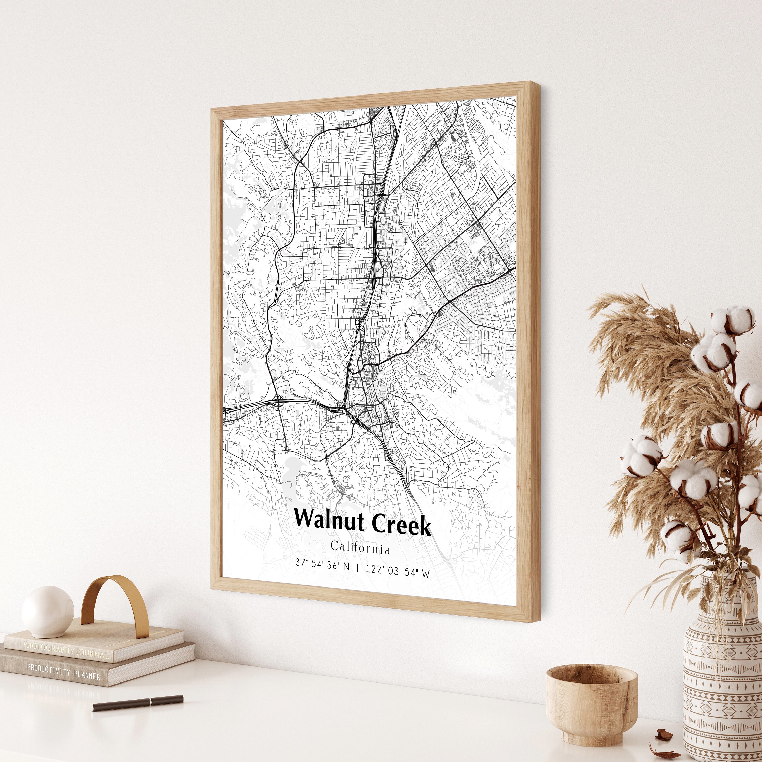 Map of Walnut Creek Digital File Modern City Map Walnut - Etsy