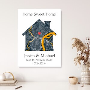 Home Sweet Home Map Print, House Address Map Portrait, House ...