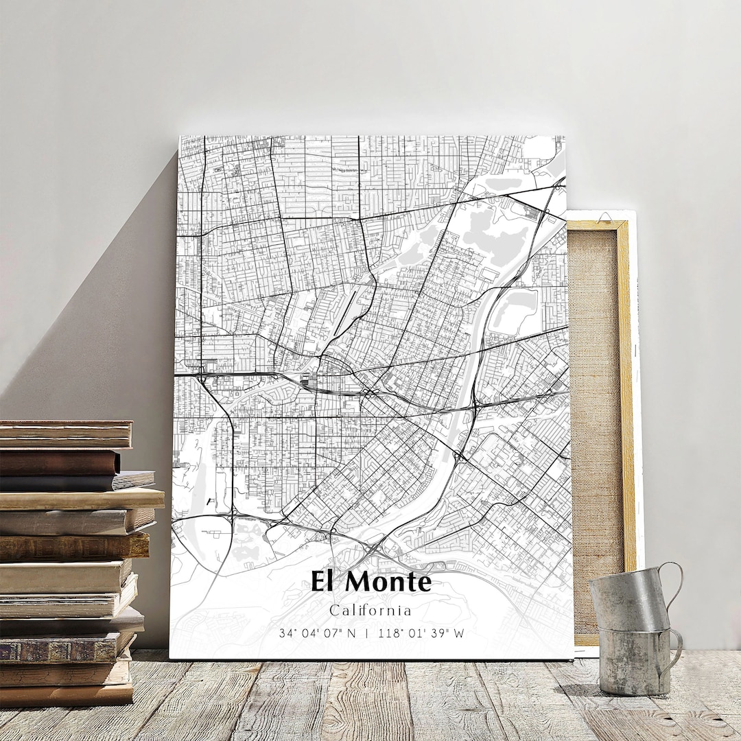 El Monte City Map Print, El Monte California Map Poster, USA City ...