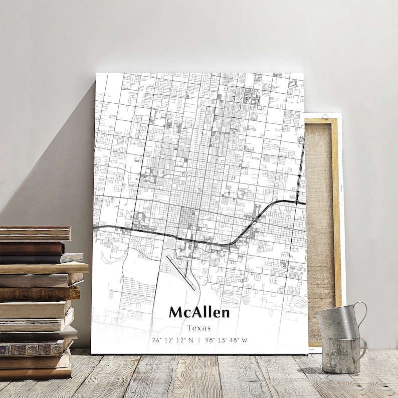 Mcallen City Map Print Mcallen Texas Map Poster USA City - Etsy