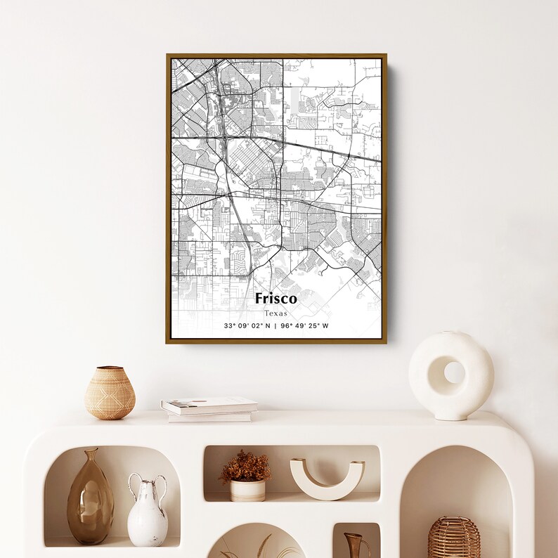 Frisco City Map Print Frisco Texas Map Poster USA City - Etsy
