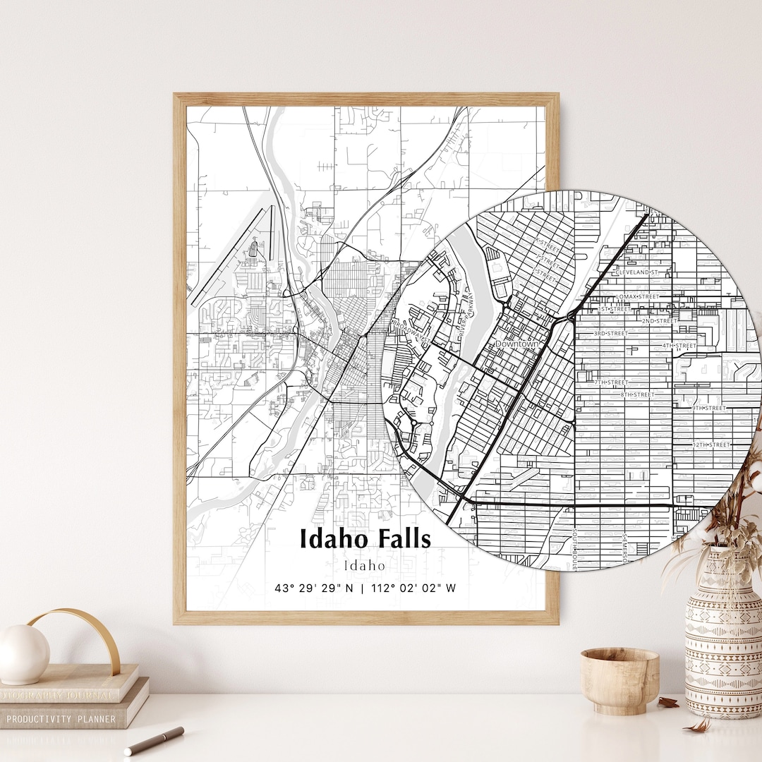Idaho Falls City Map Print, Idaho Falls Idaho Map Poster, USA City ...