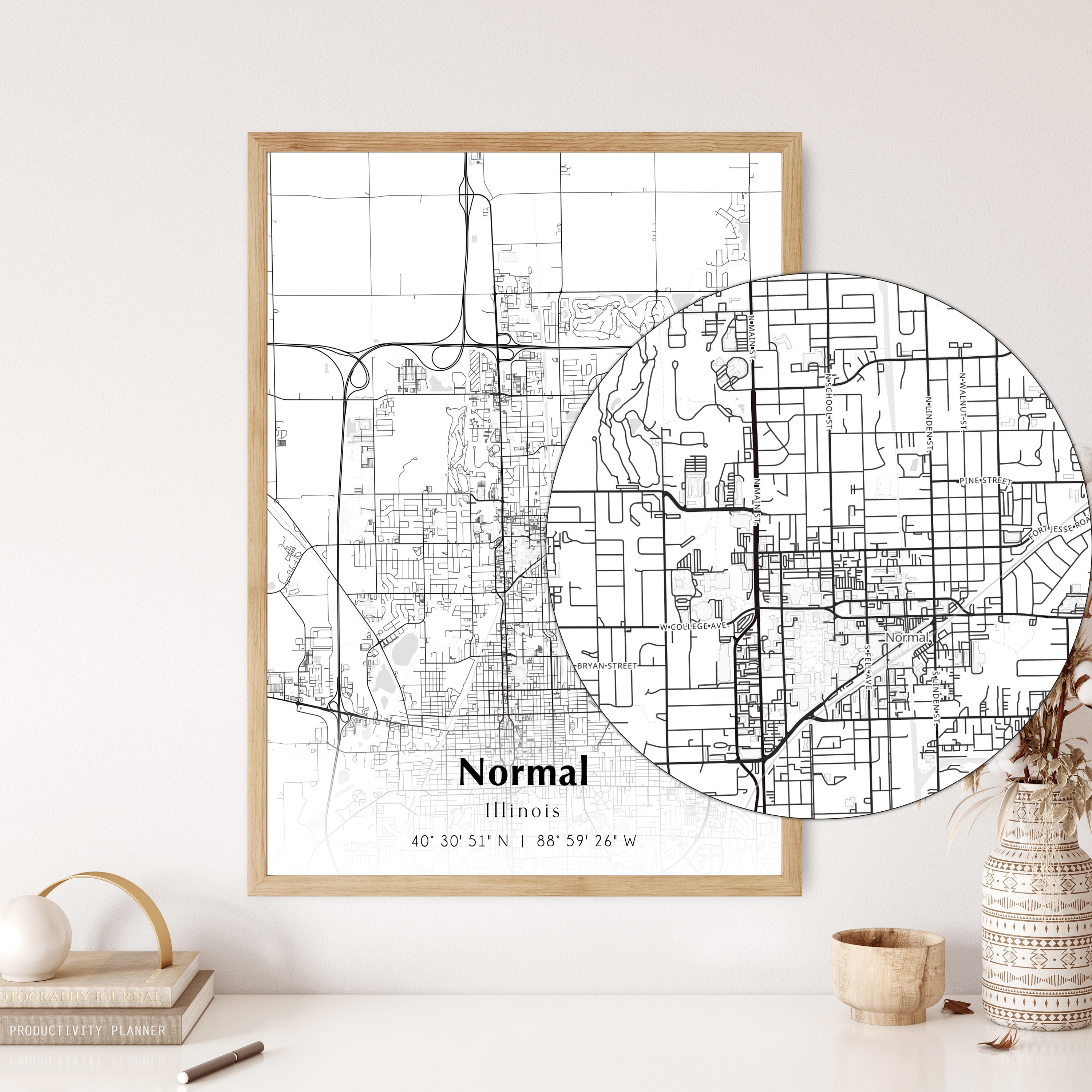 Map of Normal Digital File Modern City Map Normal Printable | Etsy