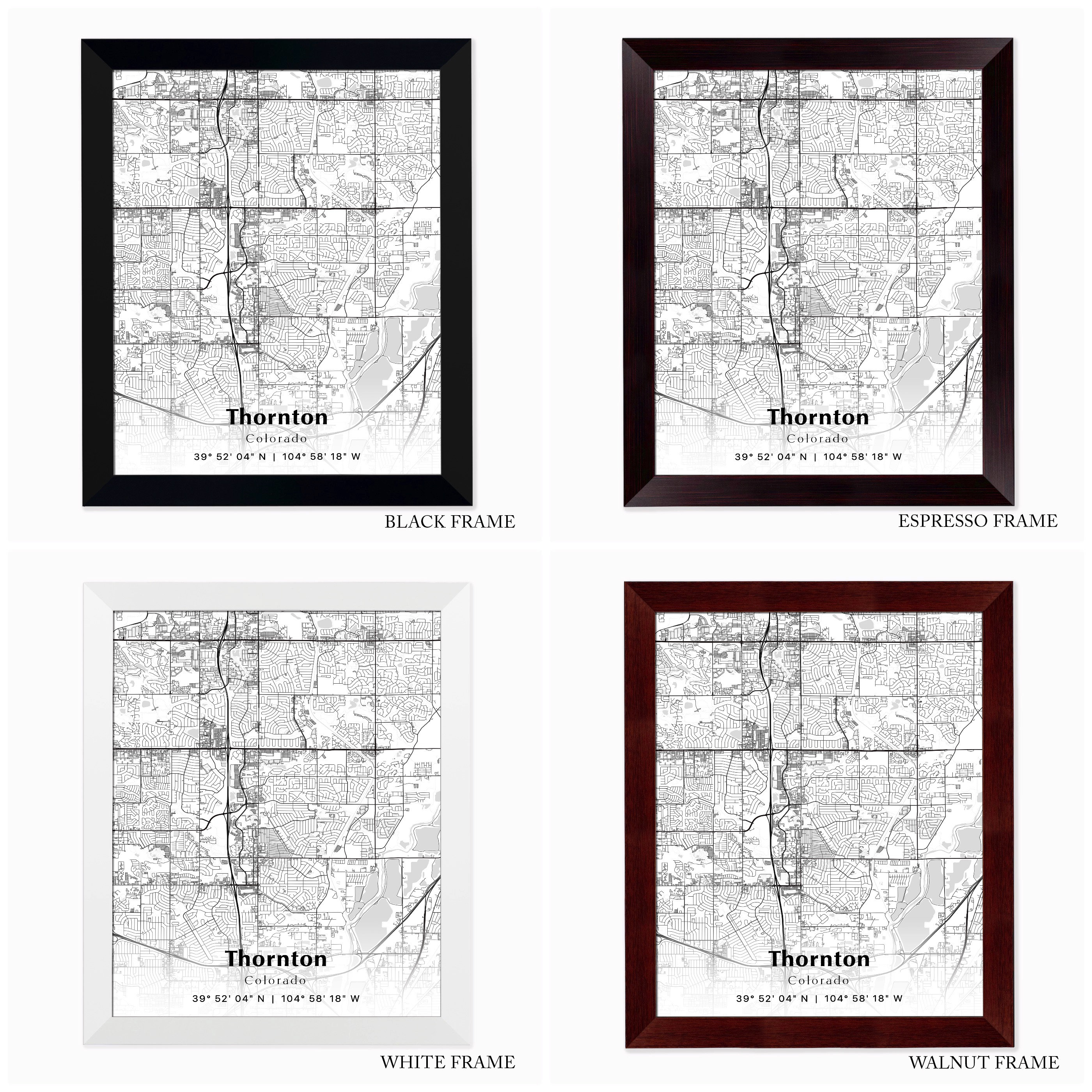 Thornton City Map Print, Thornton Colorado Map Poster, USA City Street ...