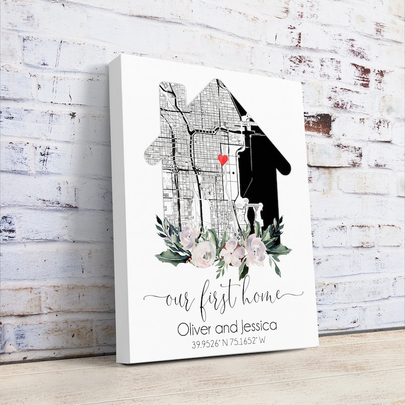 Custom Home Map, Our First Home, First Time Home Buyer, Personalized ...