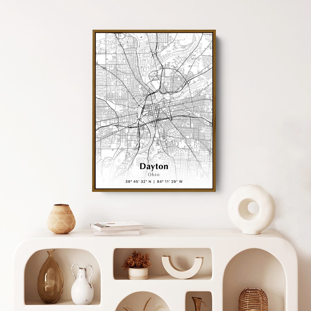 Dayton City Map Print, Dayton Ohio Map Poster, US City Street Map, Map ...