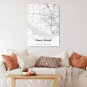 Flower Mound City Map Print, Flower Mound Texas Map Poster, USA City ...