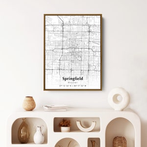 Springfield City Map Print, Springfield Missouri Map Poster, USA City ...