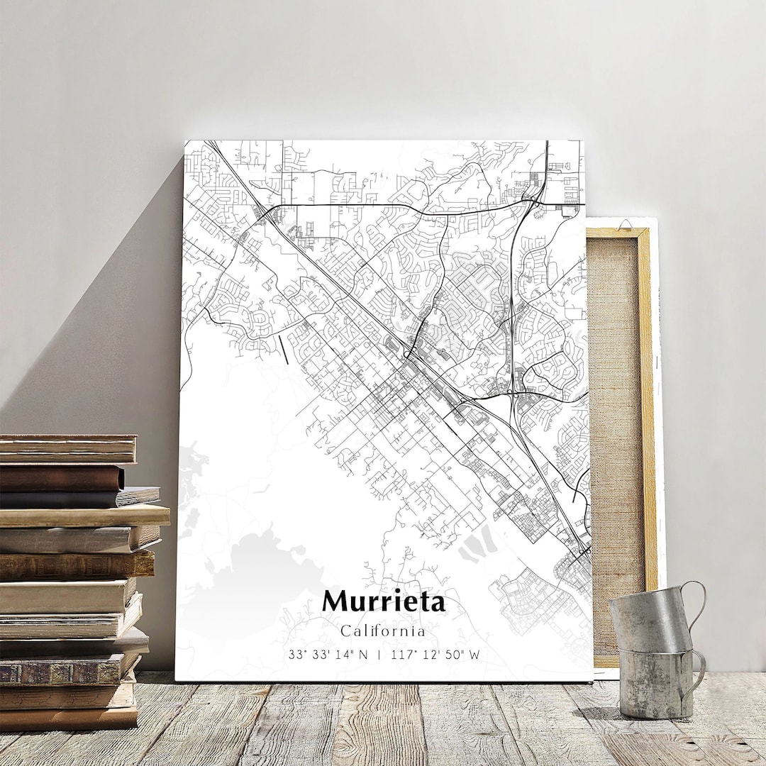 Murrieta City Map Print, Murrieta California Map Poster, USA City ...