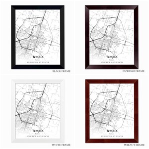 Temple City Map Print, Temple Texas Map Poster, USA City Street Map ...