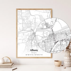 Albany City Map Print, Albany Oregon Map Poster, USA City Street Map ...