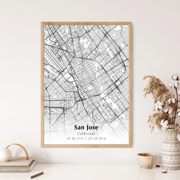 San Jose Map - Etsy