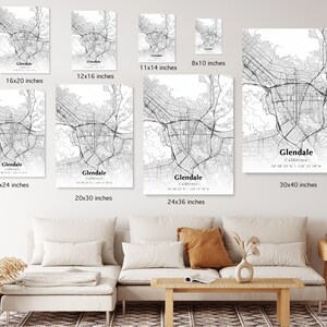 Glendale City Map Print, Glendale California Map Poster, USA City ...